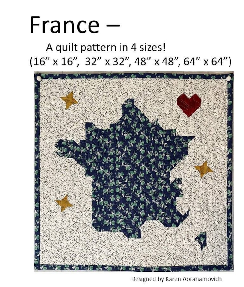 France Quilt Pattern - 4 Sizes! - Etsy