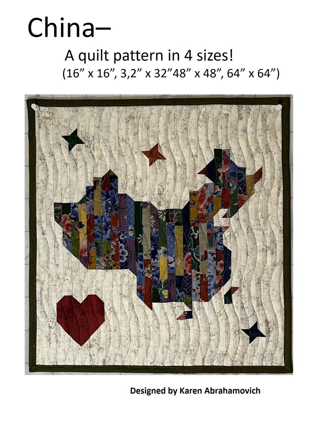 China Quilt Pattern - 4 Sizes! - Etsy