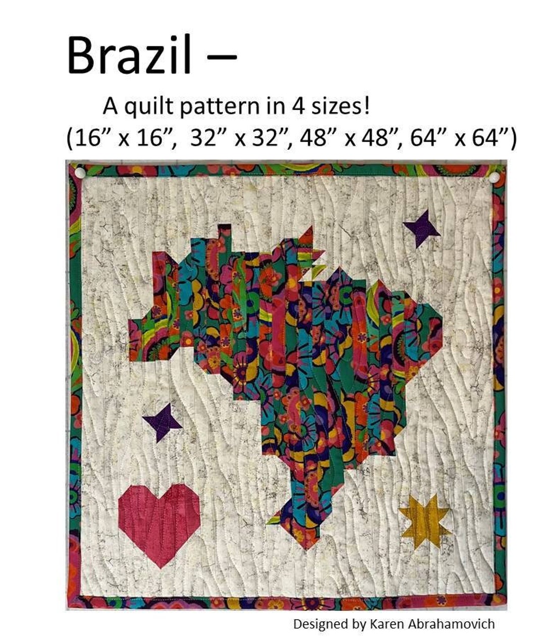 Brazil Quilt Pattern - 4 Sizes! - Etsy