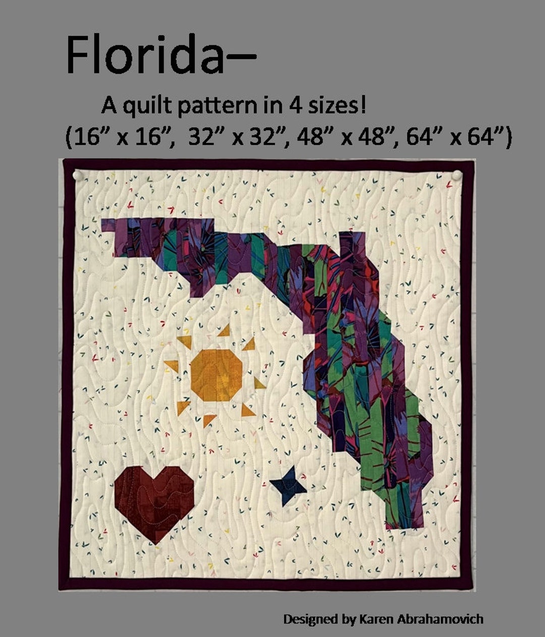 Florida Quilt Pattern 4 Sizes - Etsy