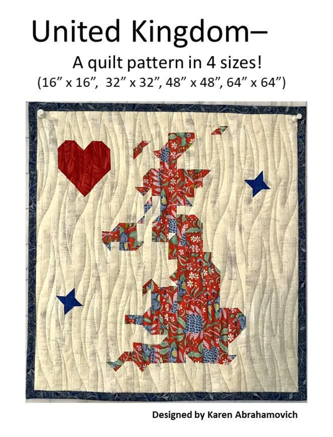 United Kingdom Quilt Pattern - 4 Sizes! - Etsy