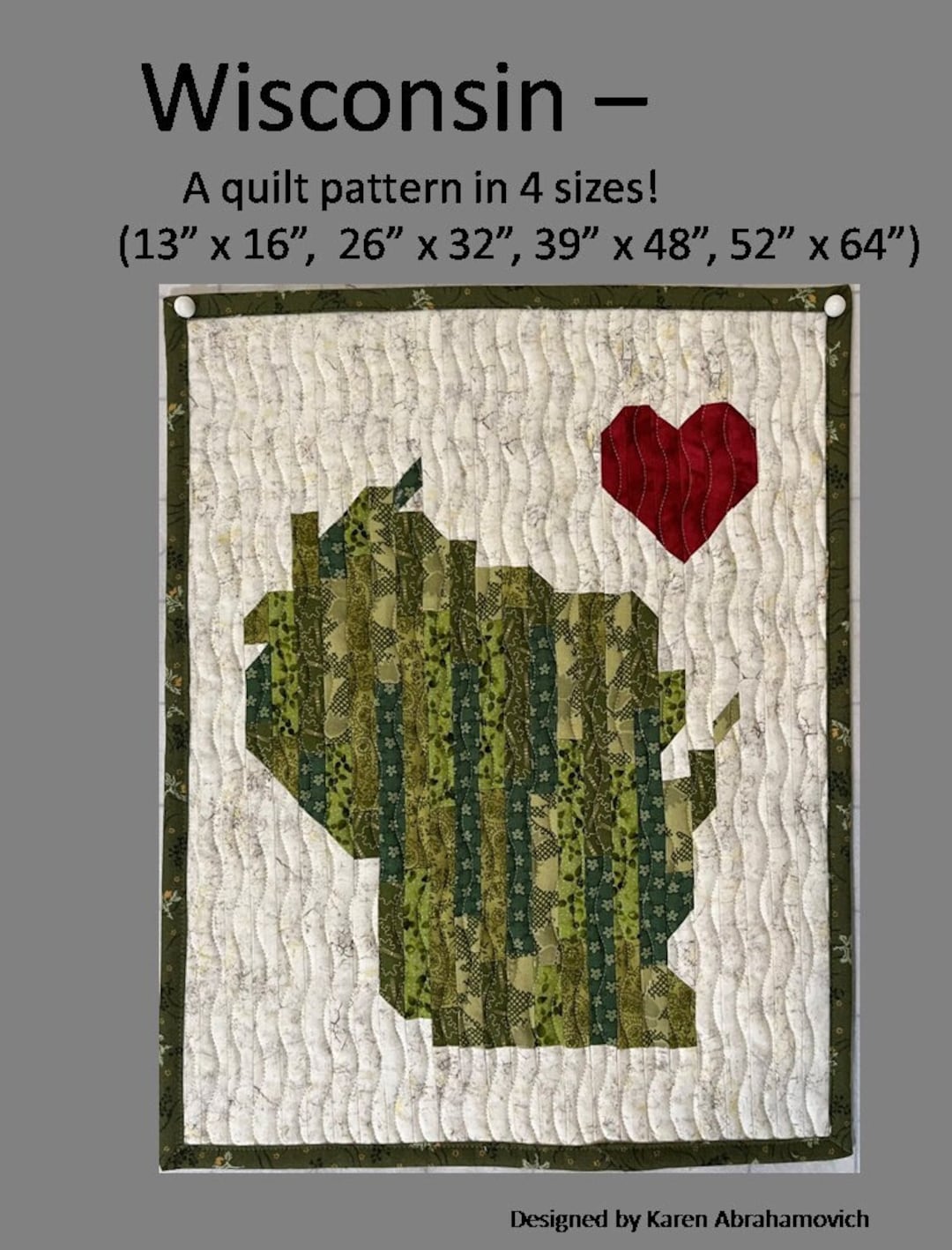 Wisconsin Quilt Pattern - 4 Sizes! - Etsy