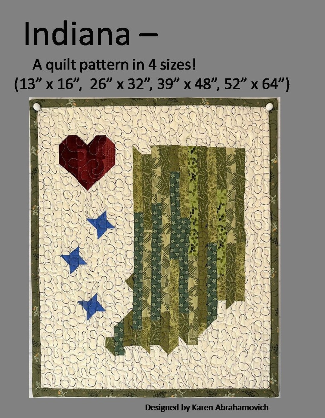 Indiana - a Quilt Pattern in 4 Sizes! - Etsy