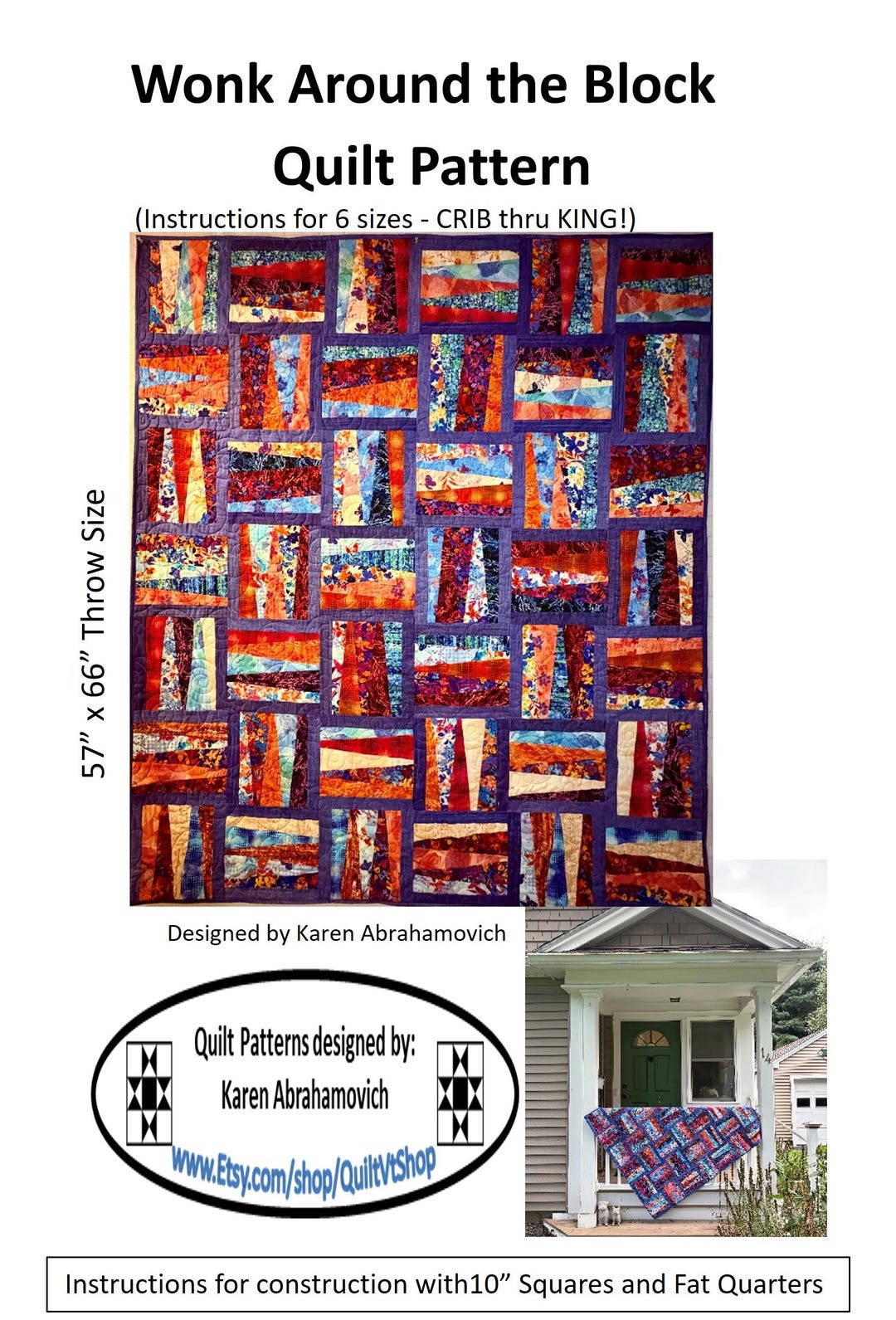 Wonk Around the Block Quilt Pattern - Etsy