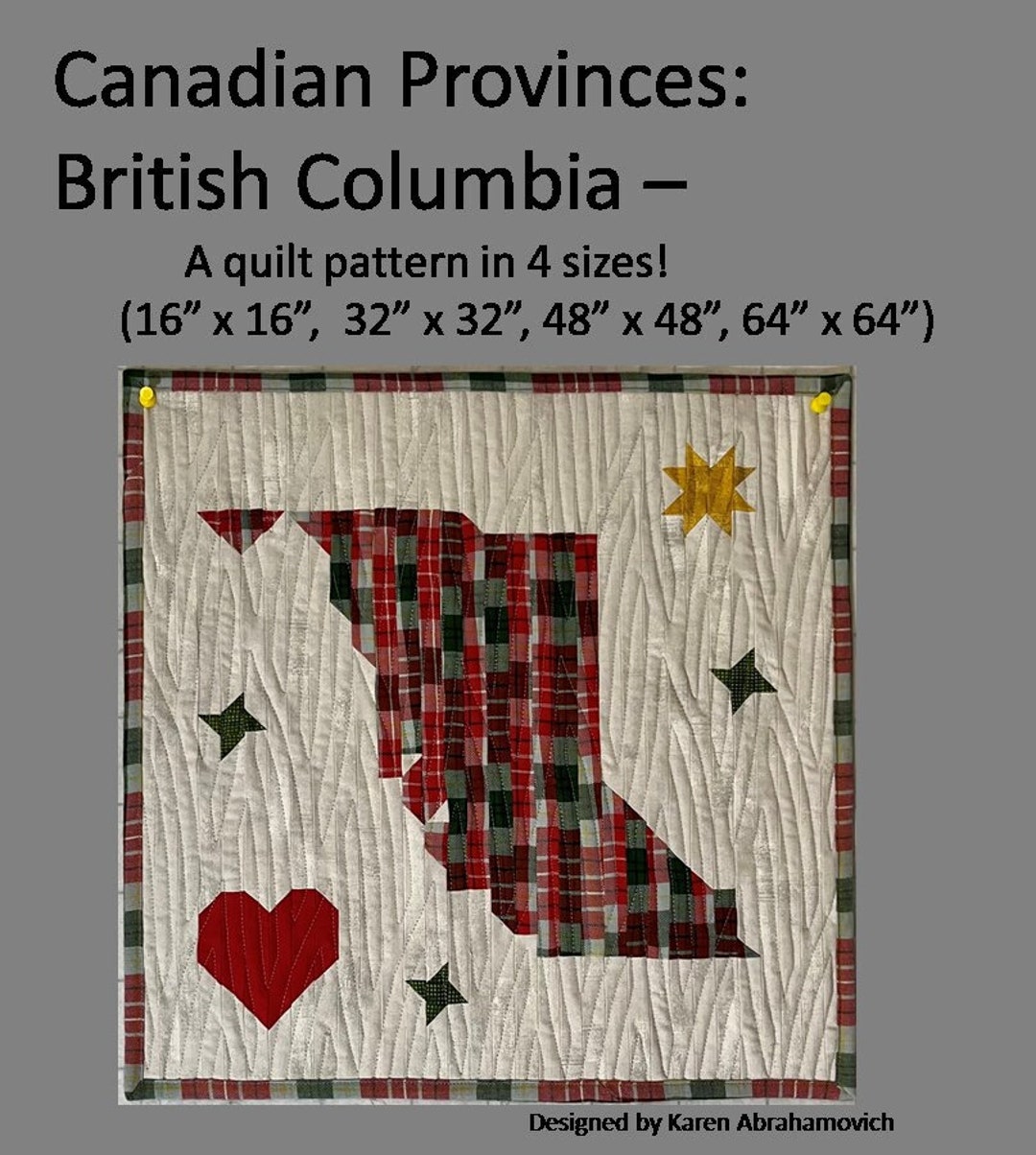 British Columbia: Canadian Provinces Collection Quilt Pattern - Etsy