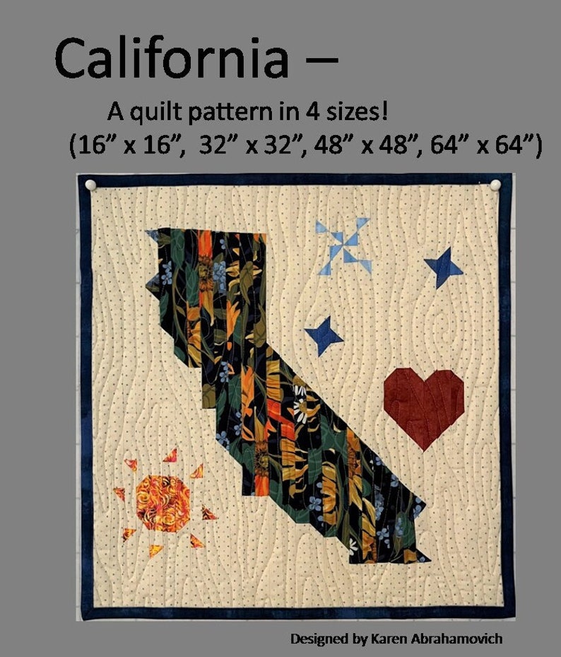 California Quilt Pattern - 4 Sizes! - Etsy
