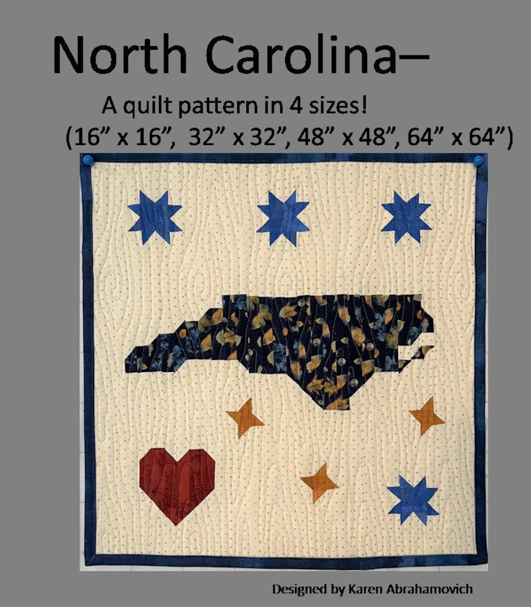 North Carolina Quilt Pattern - 4 Sizes! - Etsy