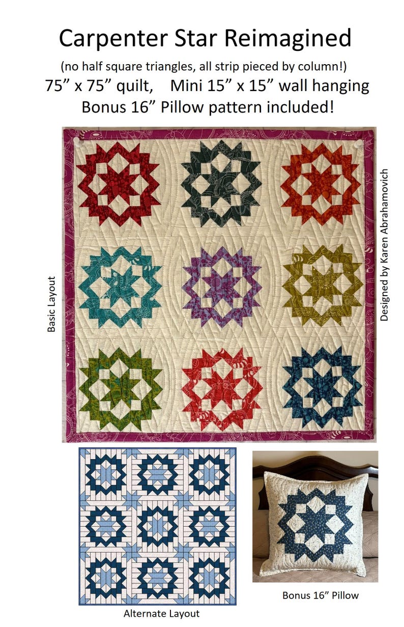 Carpenter Star Quilt Pattern Reimagined - Etsy