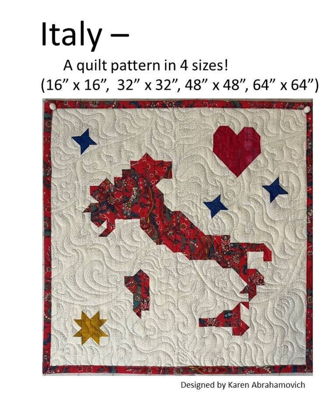 Italy Quilt Pattern - 4 Sizes! - Etsy