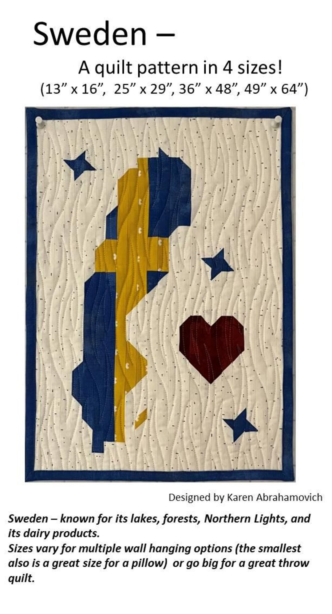 Sweden Quilt Pattern - 4 Sizes! - Etsy