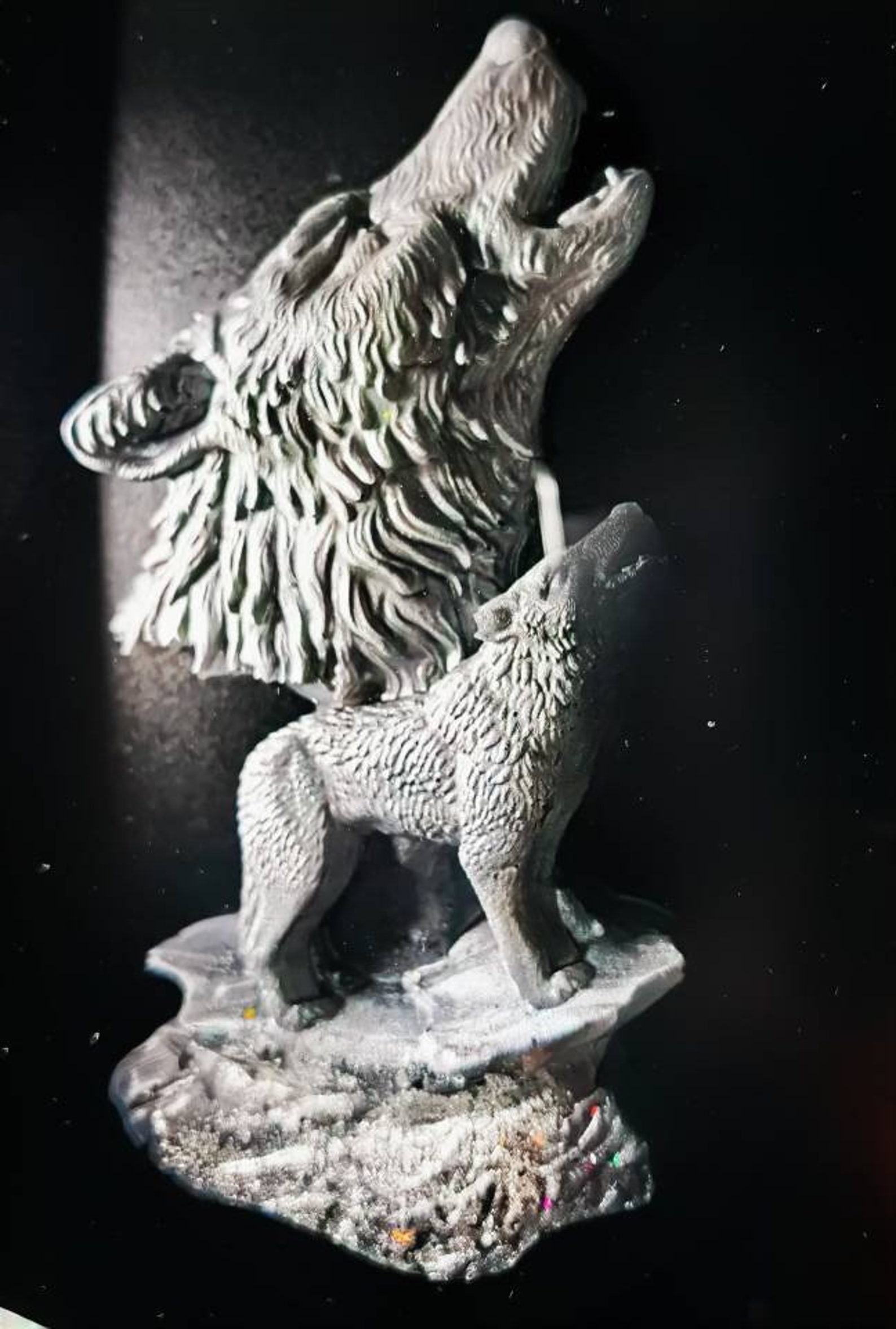 3D Resin Silver Wolf in Black Frame | Etsy