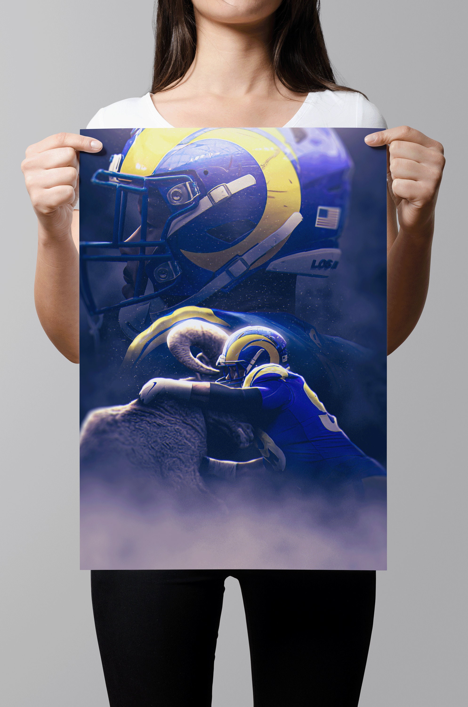Aaron Donald Los Angeles Rams Poster, Sports Design, Sports Poster, NFL Top 100, NFL Poster, NFL ...
