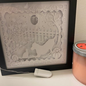 Cat and Dog Shadow Box Kitten and Puppy Playing Unique Pet - Etsy