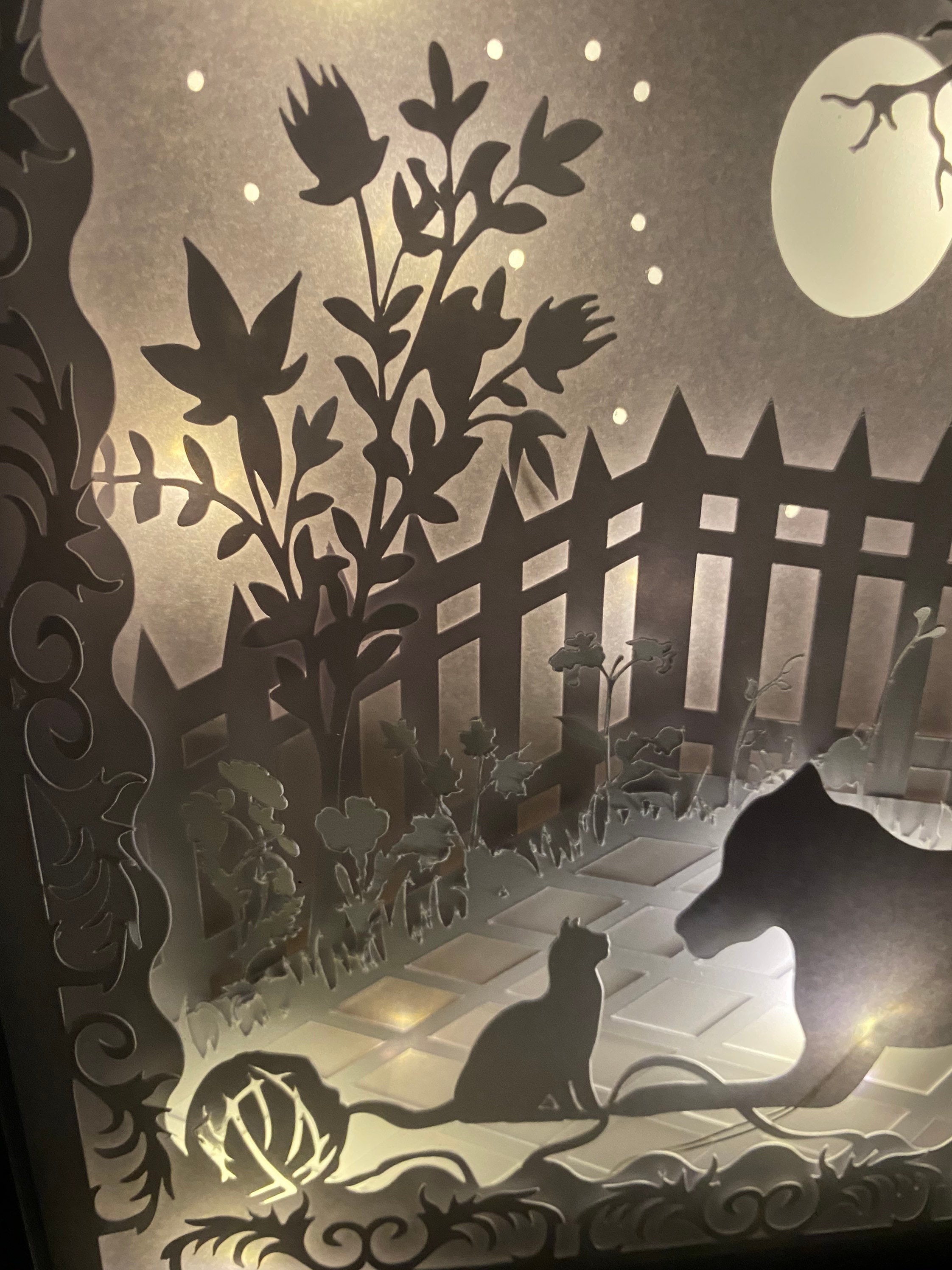 Cat and Dog Shadow Box Kitten and Puppy Playing Unique Pet - Etsy