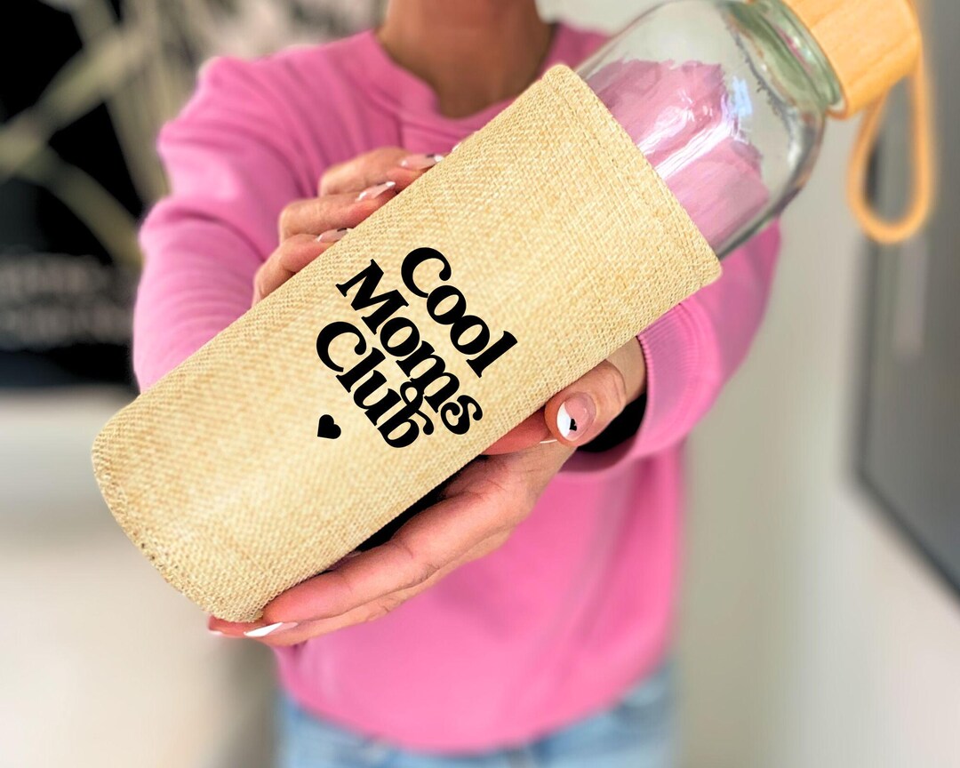 Cool Moms Club Glass Drinking Bottle for the Best Mom or New Mother - Etsy