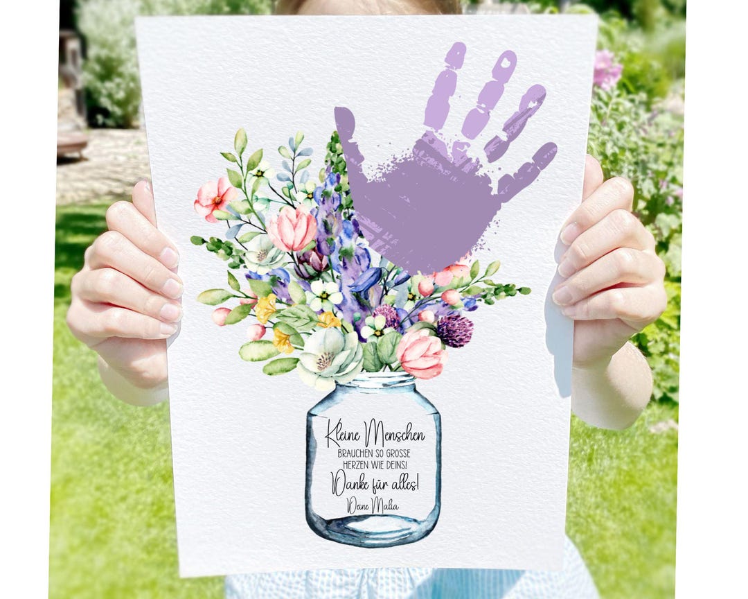 Farewell Gift for a Teacher With a Child's Handprint for the Teacher ...