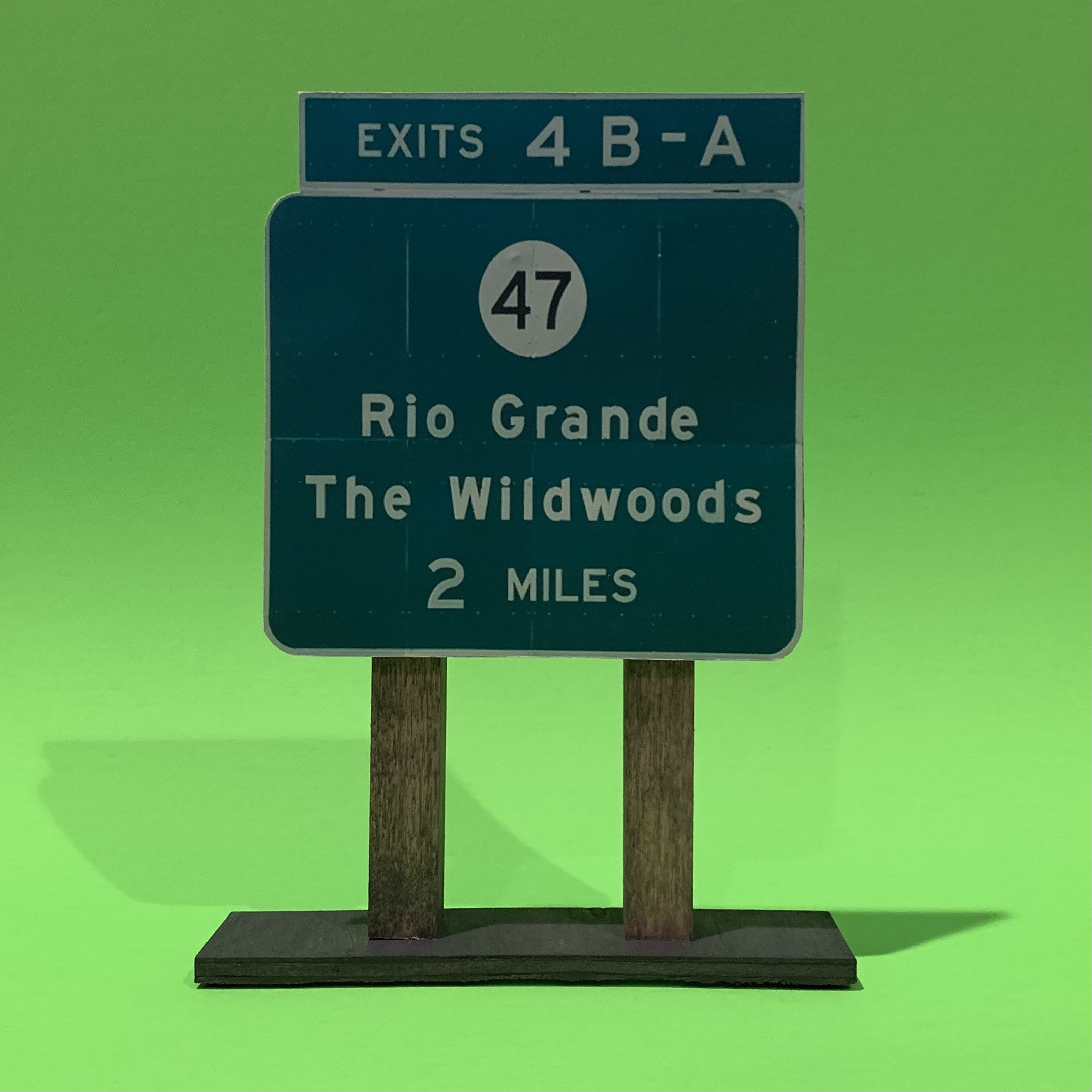 Hunts pier Wildwood Crest Desktop Wood Miniature Exit Road signs sold ...