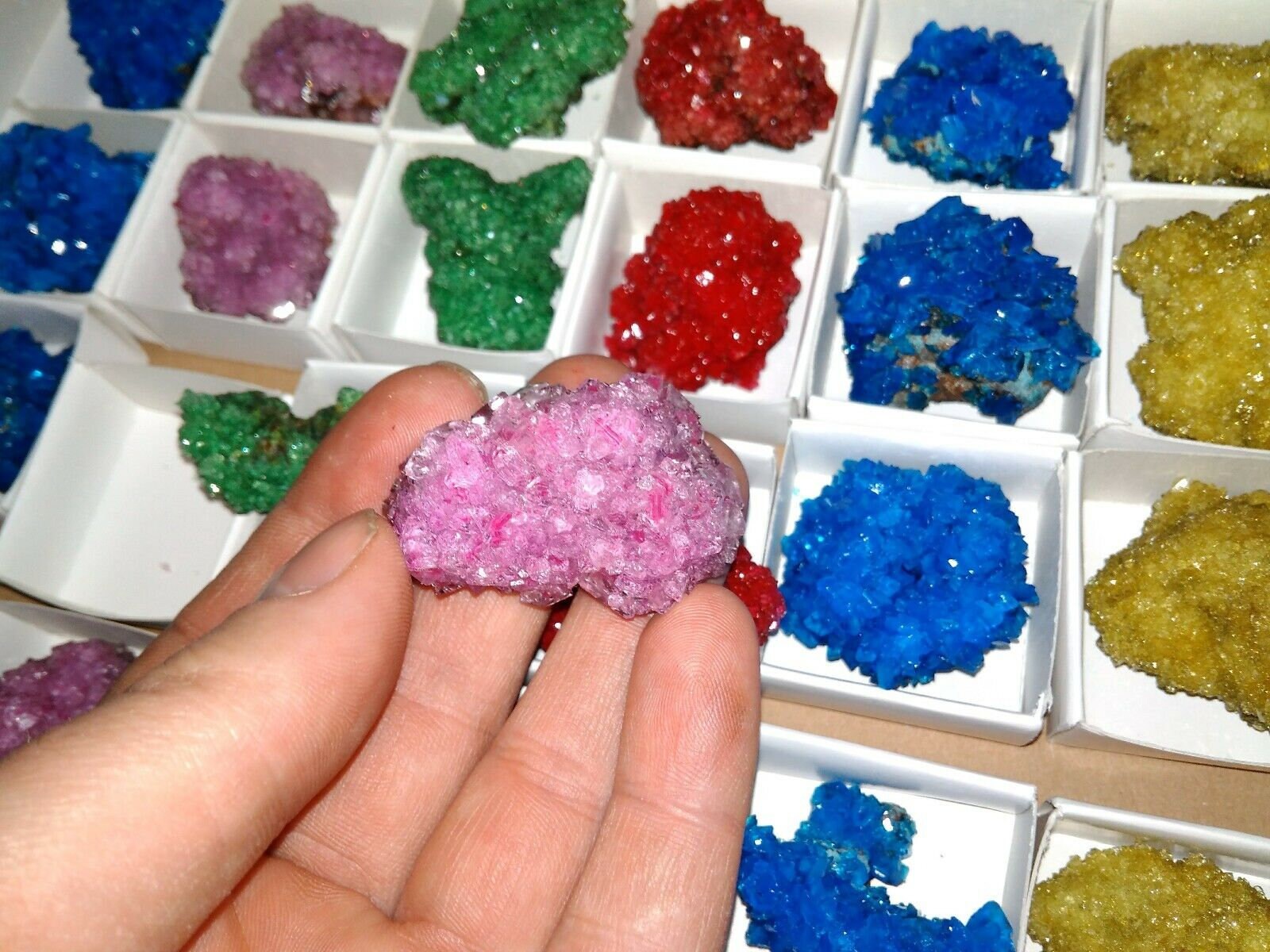 Alunite Chalkantite Red Green Yellow Pink Blue Crystal on Matrix 54pcs ...