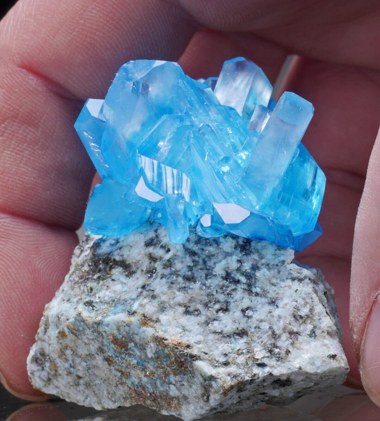 Arcanite crystals on matrix from Poland blue like beryl | Etsy