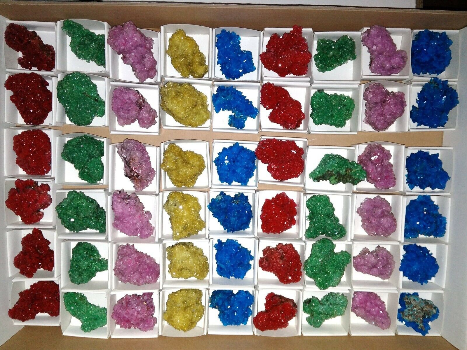 Alunite Chalkantite Red Green Yellow Pink Blue Crystal on Matrix 54pcs ...