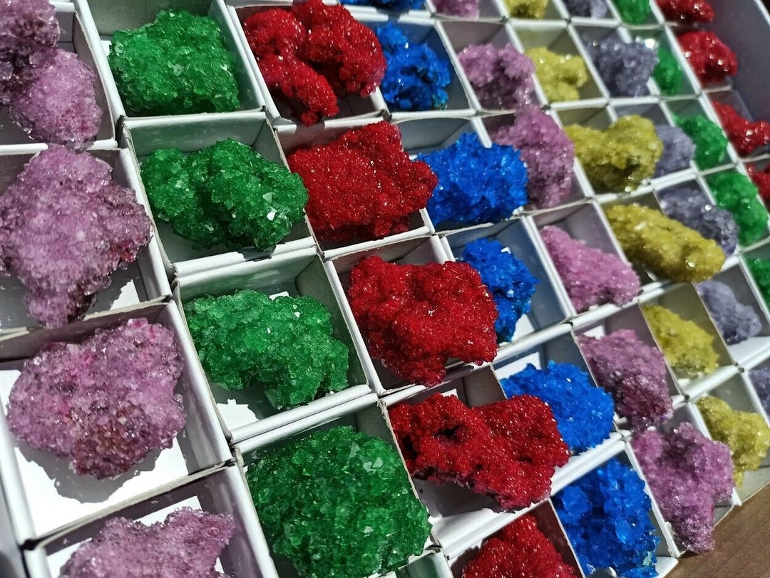 Alunite Chalkantite Red Green Yellow Pink Blue Crystal on Matrix 54pcs ...