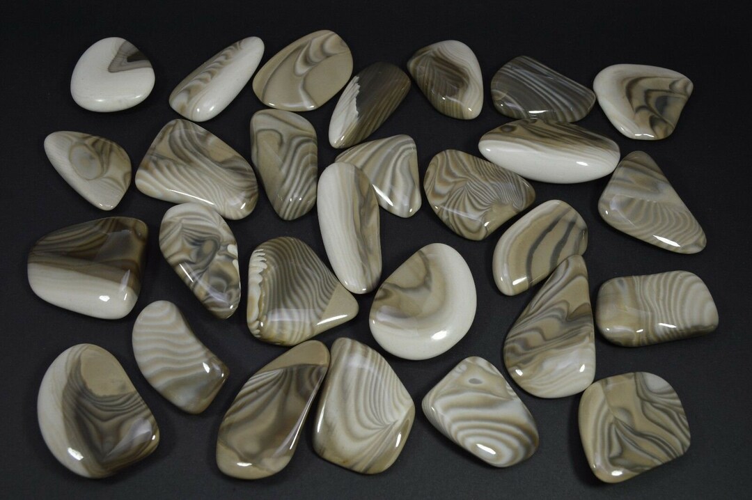 Flint striped banded Poland specimen unique yewellery polished 100g 4 ...