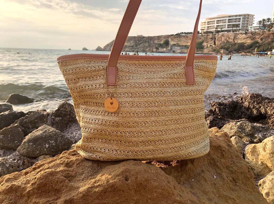 Classic Straw Beach Bag Tote With Small Purse - Paixão Bag No. 2 - Etsy
