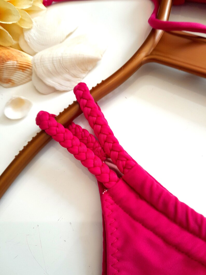 Brazilian Bikini Triangle Top Braids Cut Out Bottom Paixao - Etsy