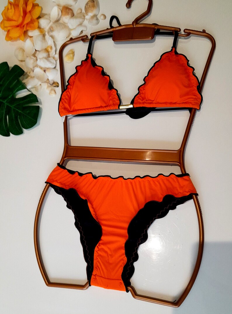 Brazilian Bikini With Triangle Bra and Push-up Scruched Bottom - Etsy