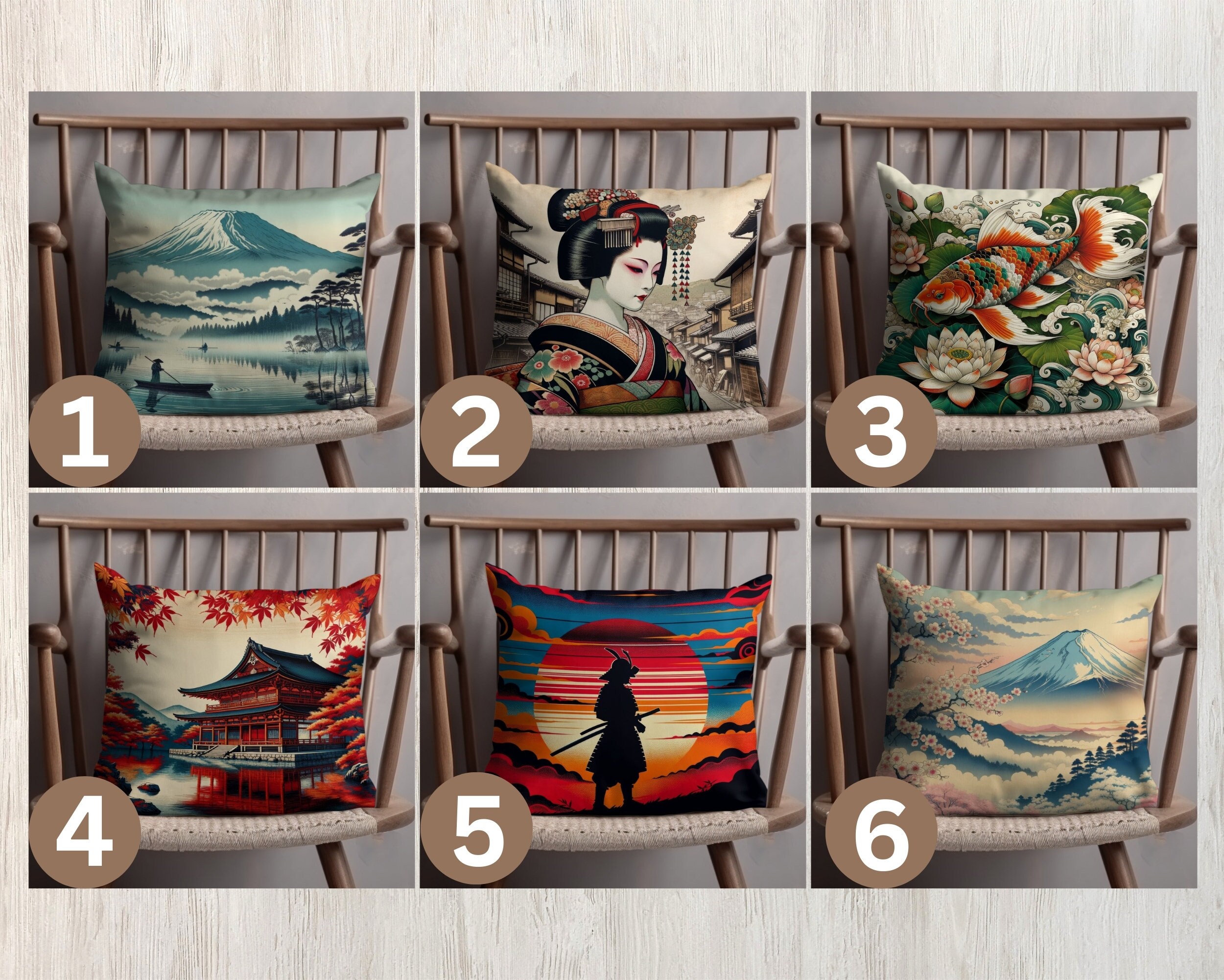 Japanese Ukiyo-e Pillow, Vintage Art Throw Pillow, Asian Decorative ...