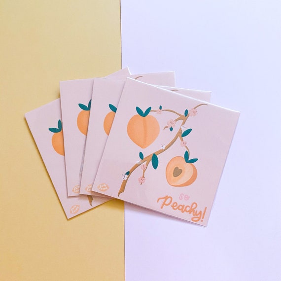 Peaches Art Print Fruits Cute Adorable Fun Peaches | Etsy