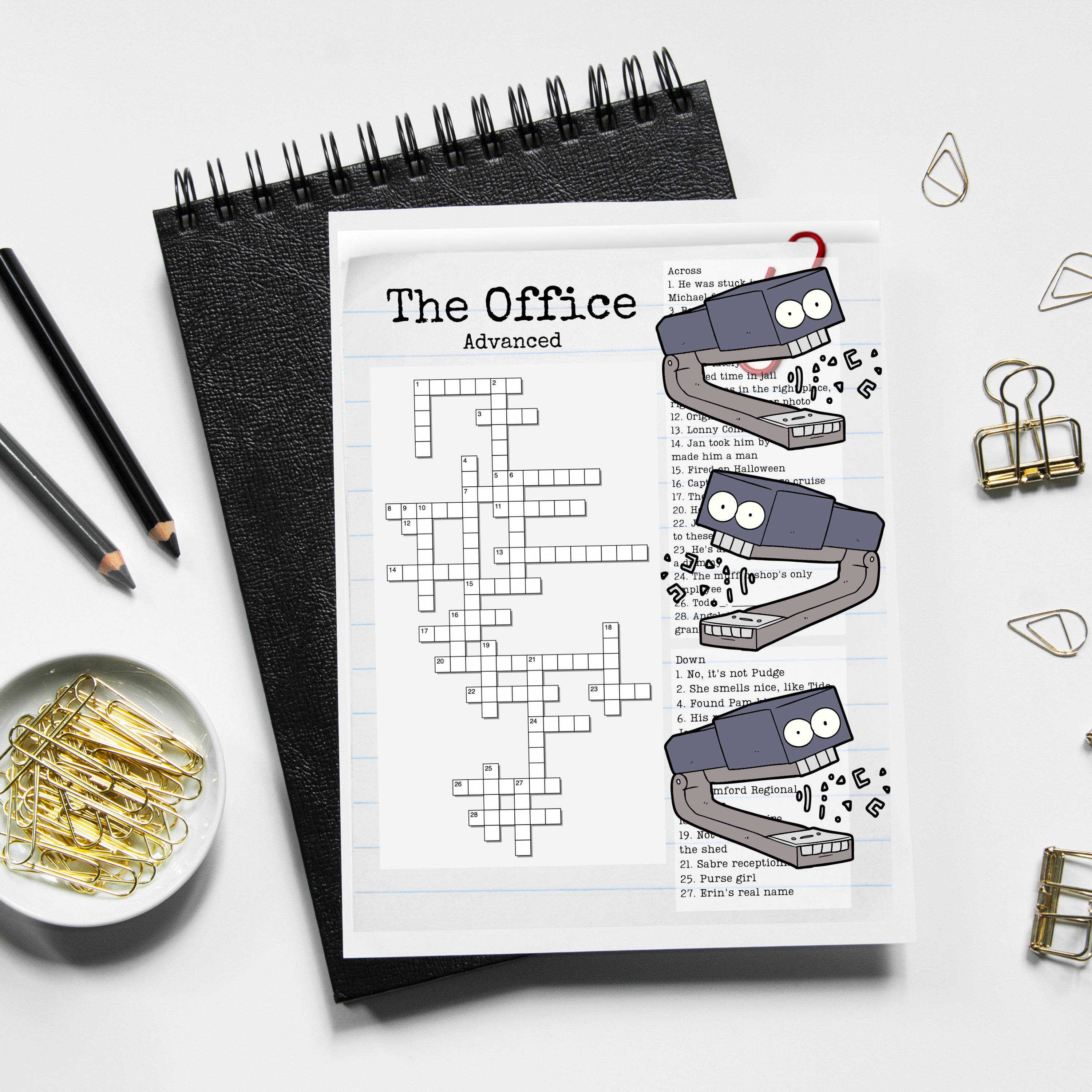 The Office Characters Crossword Advanced W/answer Key - Etsy