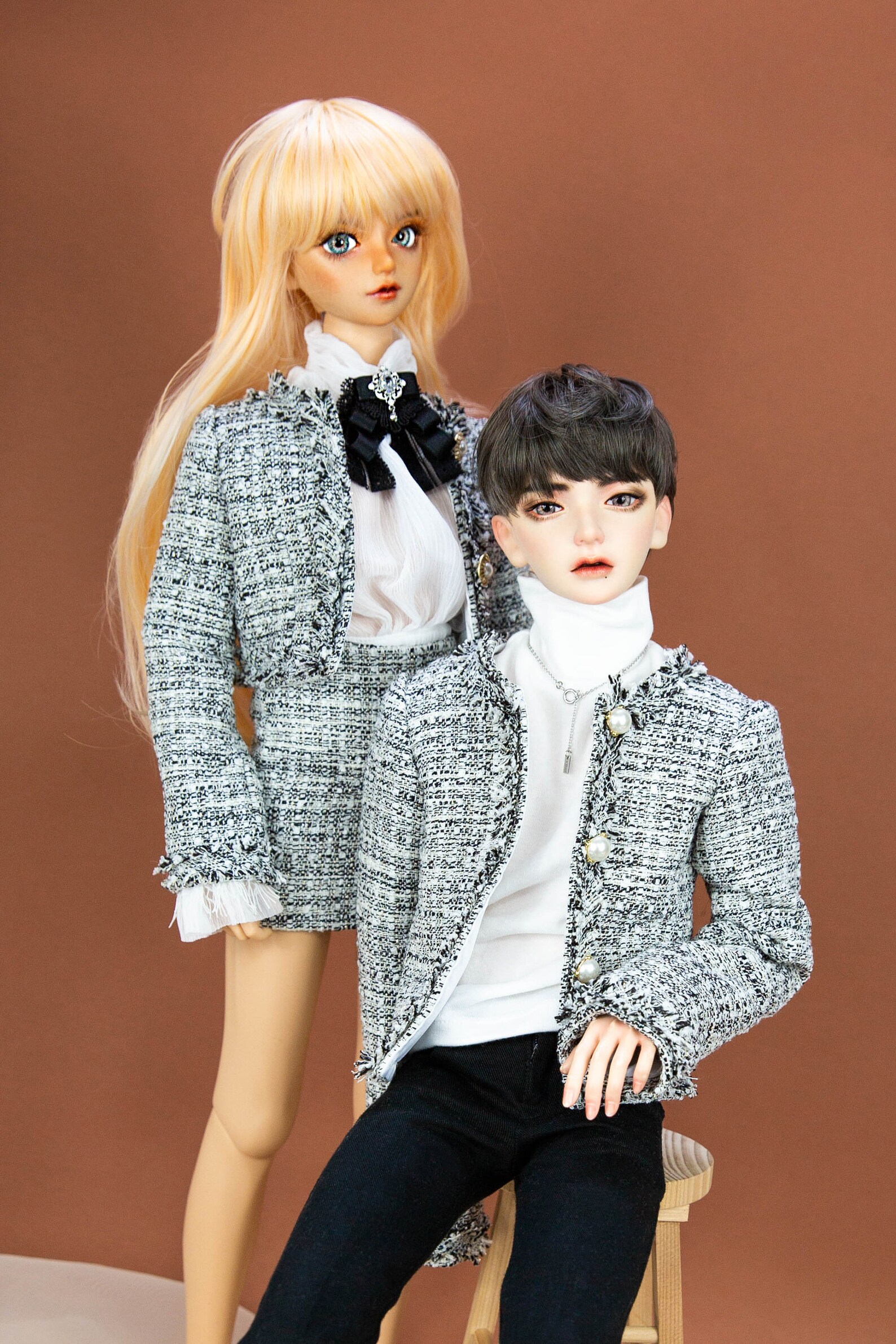 BJD Clothes SD Doll Cloth for 1/3 1/4 Doll Tweed Two Piece SET - Etsy