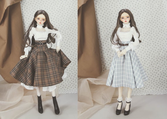BJD Clothes SD Doll Cloth for 1/3 Doll Check Pleated Long | Etsy