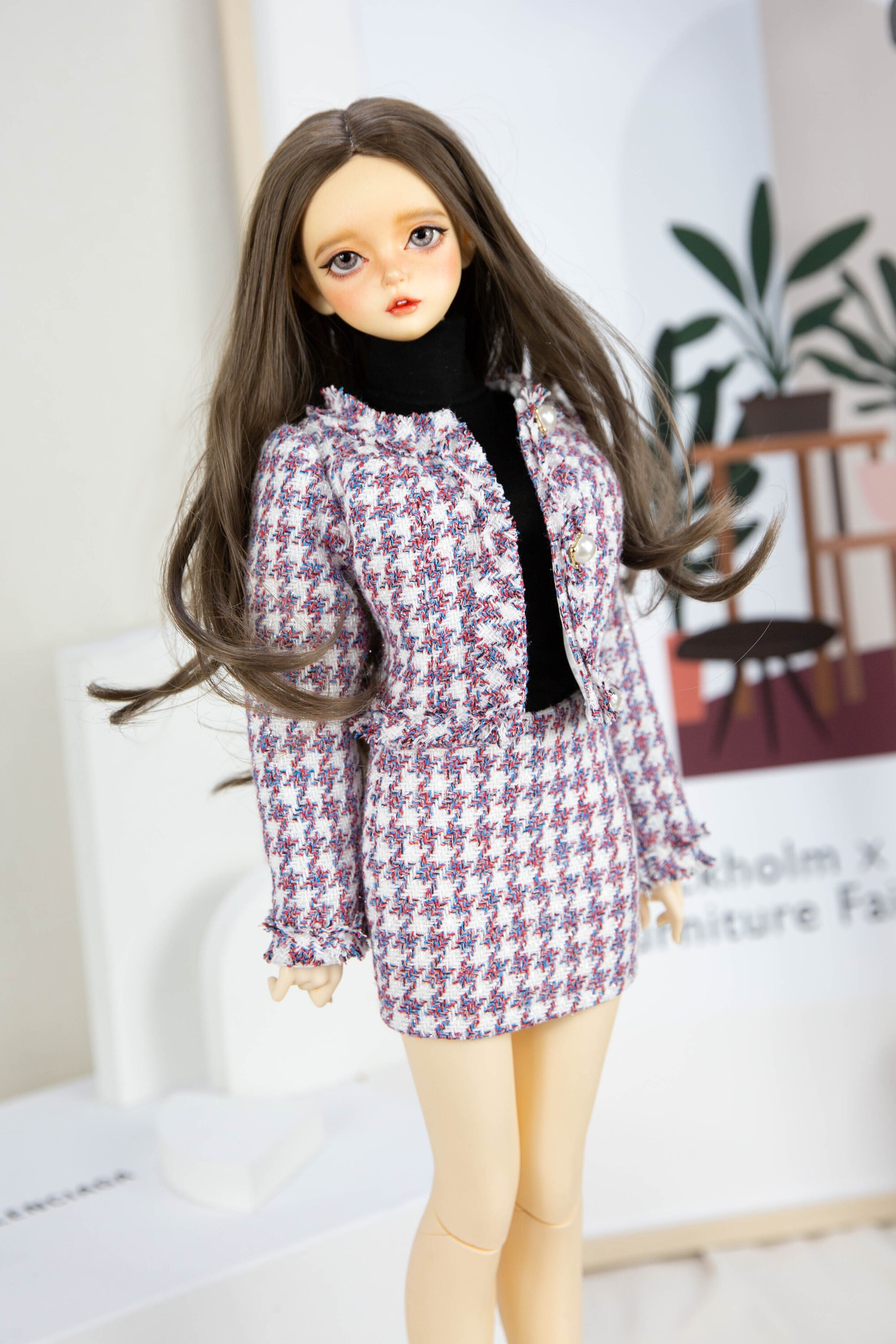 BJD Clothes SD Doll Cloth for 1/3 1/4 Doll Tweed Two Piece SET - Etsy