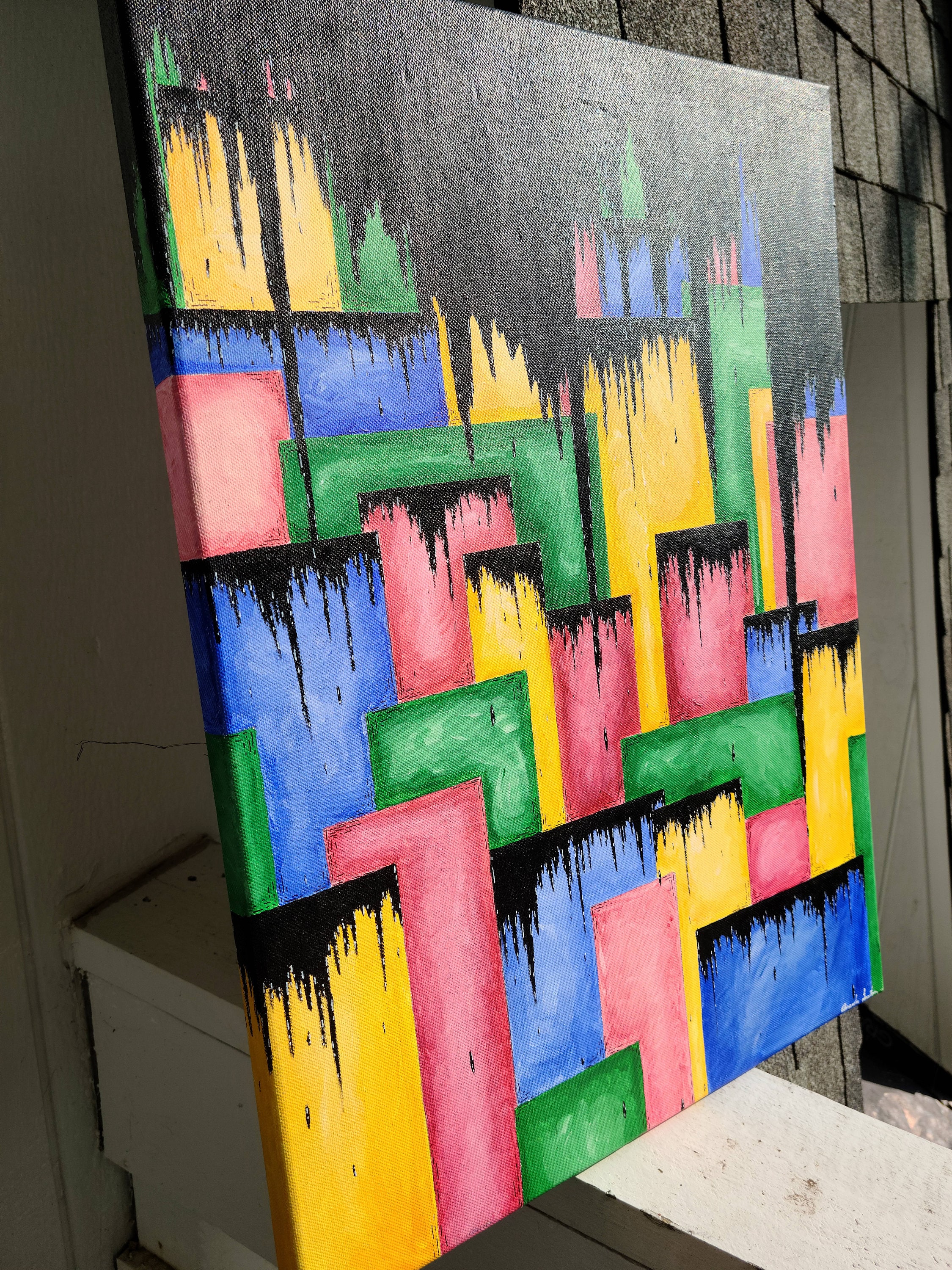 Abstract Color Block Painting