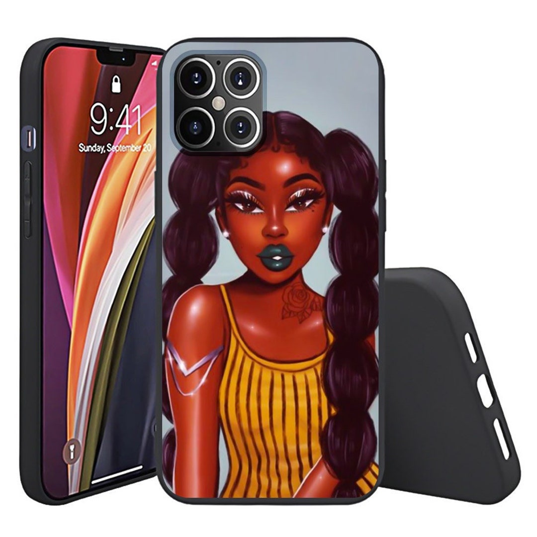 PHONE Cover Abstract Art of Black Woman With Braids Phone Cases, Black ...