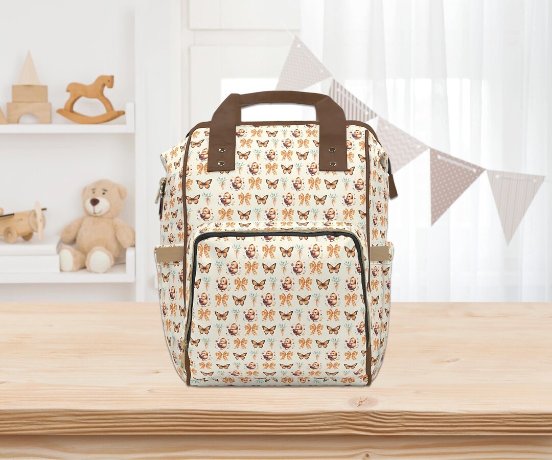 Monogram Diaper Bag Backpack | Custom Cottagecore Diaper Bag | Newborn ...