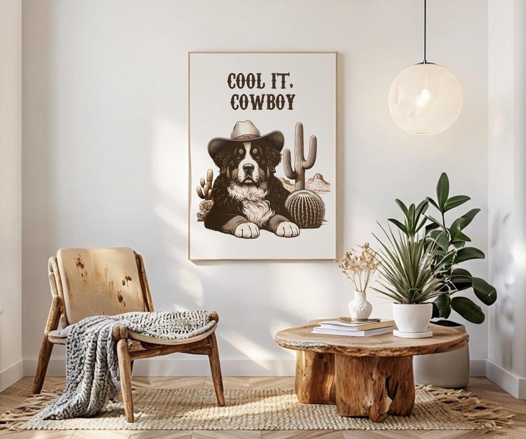 Custom Western Dog Poster Set – Rustic Cowboy Dog Wall Art, Rodeo Ranch ...