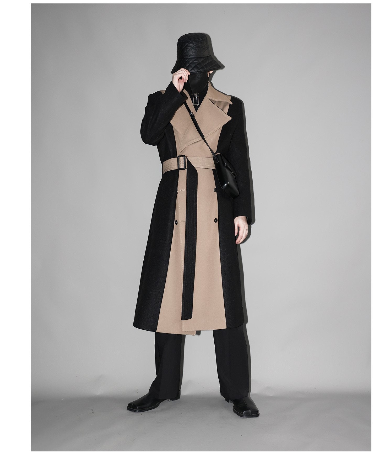 Cyberpunk Men Trench Coat Pathwork Minimalist Style Designer - Etsy