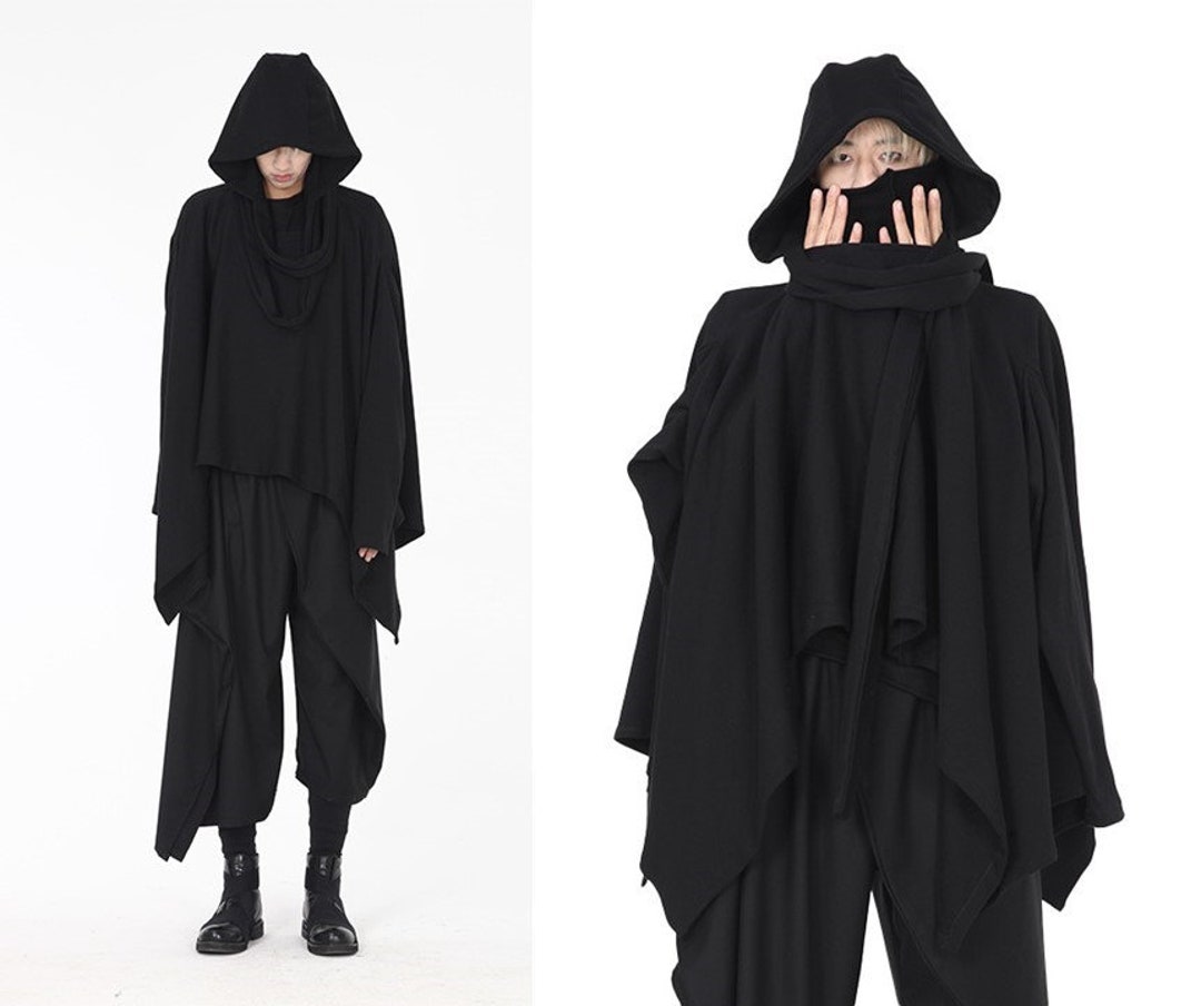 Dark Striped Cloak in Irregular Shape Fantasy Furturistic - Etsy