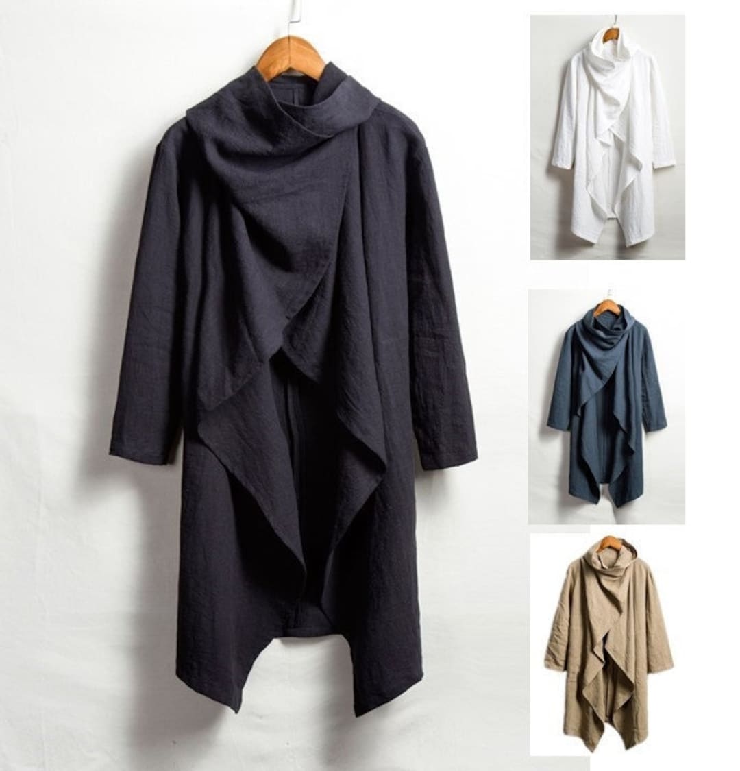 Linen Men Layered Desert Cloak Irregular Cutting Fantasy - Etsy