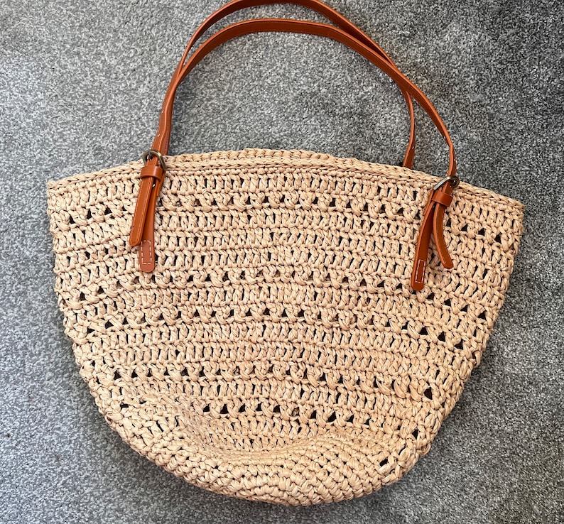 Crochet Raffia Bag Pattern PDF Shopping Bag Market Bag - Etsy