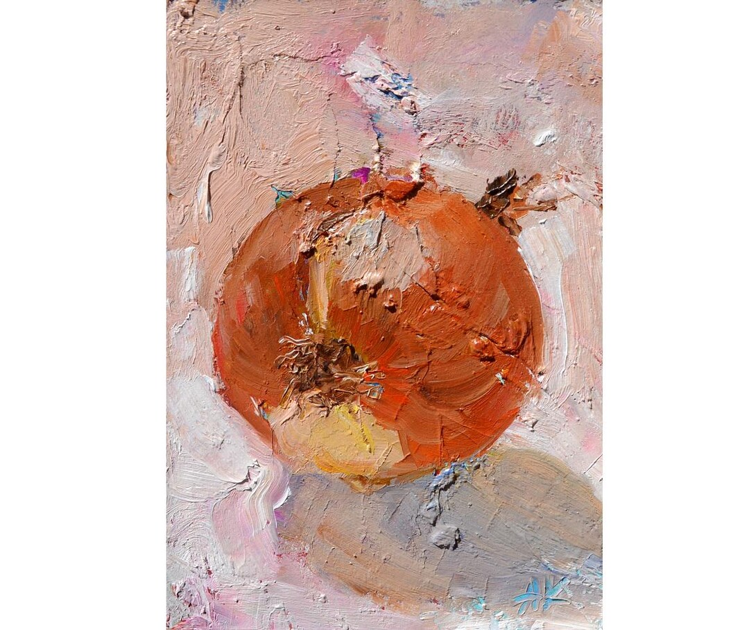 Red Onion, Original Art Onion, Culinary Art, Vegetable Wall Art ...
