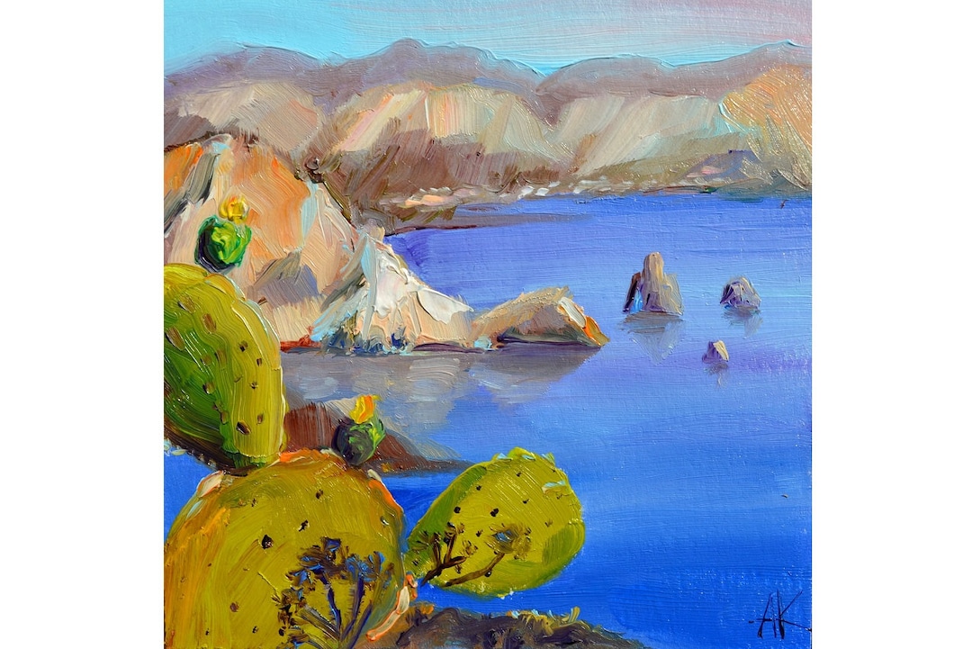 Sicilia Art Aeolian Islands, Salina, Lipari Volcano Island of Sicily ...