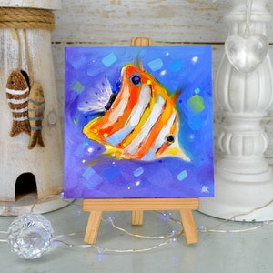 Angelfish Original Art, Freshwater Fish, Aquarium, Colorful Little Fish ...