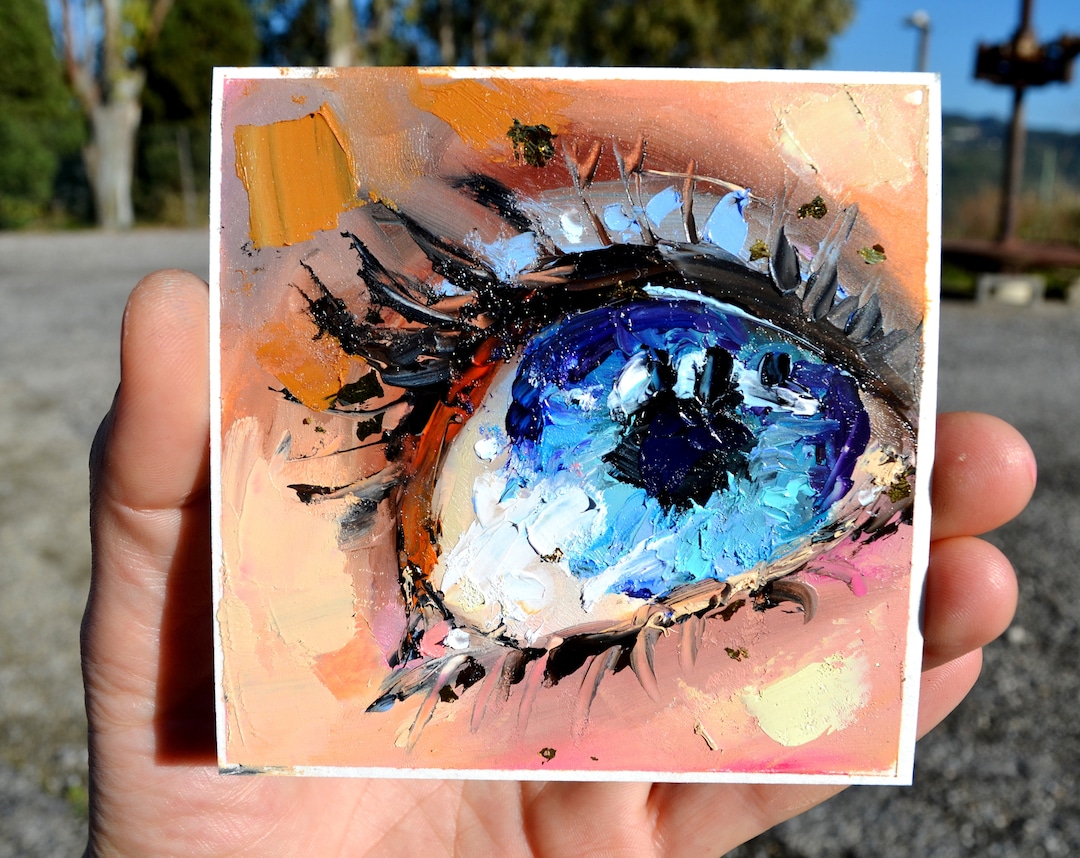 Eye Art, Blue Eye Oil Painting , Abstract Eye Wall Art Girl Beautiful ...