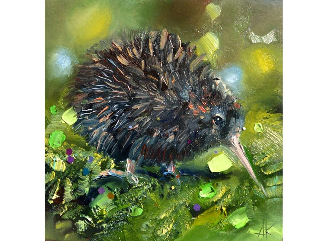 Kiwi Bird Original Oil Painting New Zealand Kiwi Bird, Exotic Bird ...