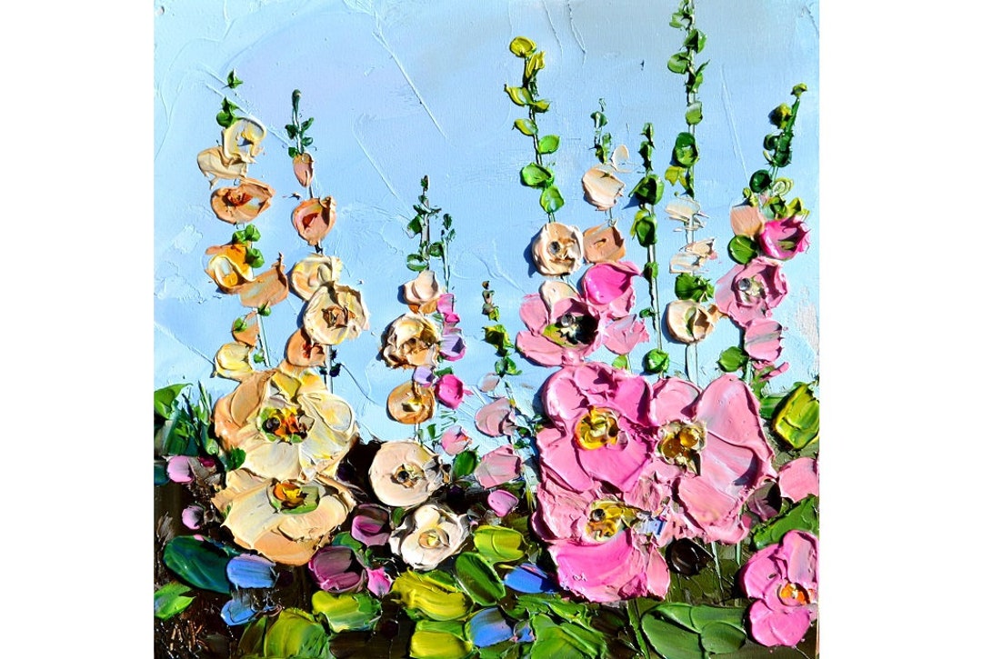 Garden Art Snapdragon Flower Mix Rose Pink Painting Wall Art, Ornament ...