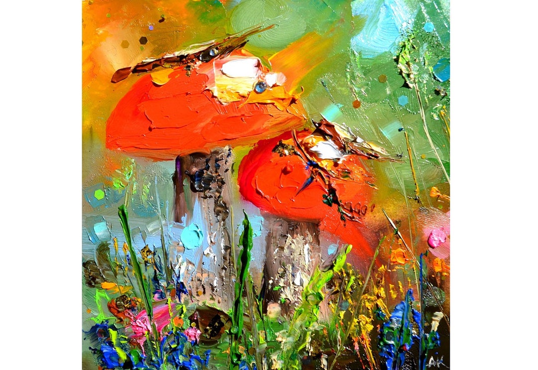 Mushroom Art With Eatables, Art of the Forest Porcini Mushroom, Red ...